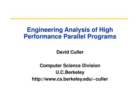 ppt engineering analysis of high performance parallel programs