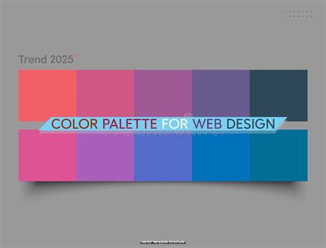 Color Palette For Web Design Trendy Color Combinations For 2025 Stock