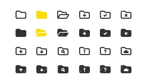 Premium Vector Computer Folder Icon Set Pc File And Document Symbol