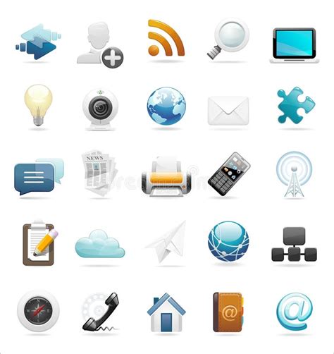 Conjunto Del Icono Del Web Y Del Internet Ilustración Del Vector