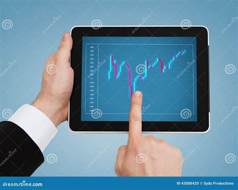 Close Up Of Man Hands Touching Tablet Pc Stock Photo Image Of Modern Growing