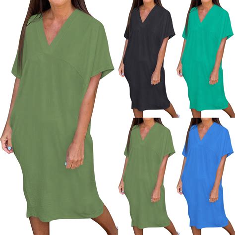 Jinhomg Womens Summer Casual Dresses Plus Size Short Sleeve Maxi Dress
