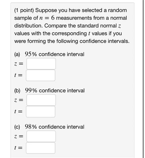 Solved Point Suppose You Have Selected A Random Sample Chegg