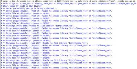 Gate Level Simulation With Fiftyfivenmatompack Library Not Found