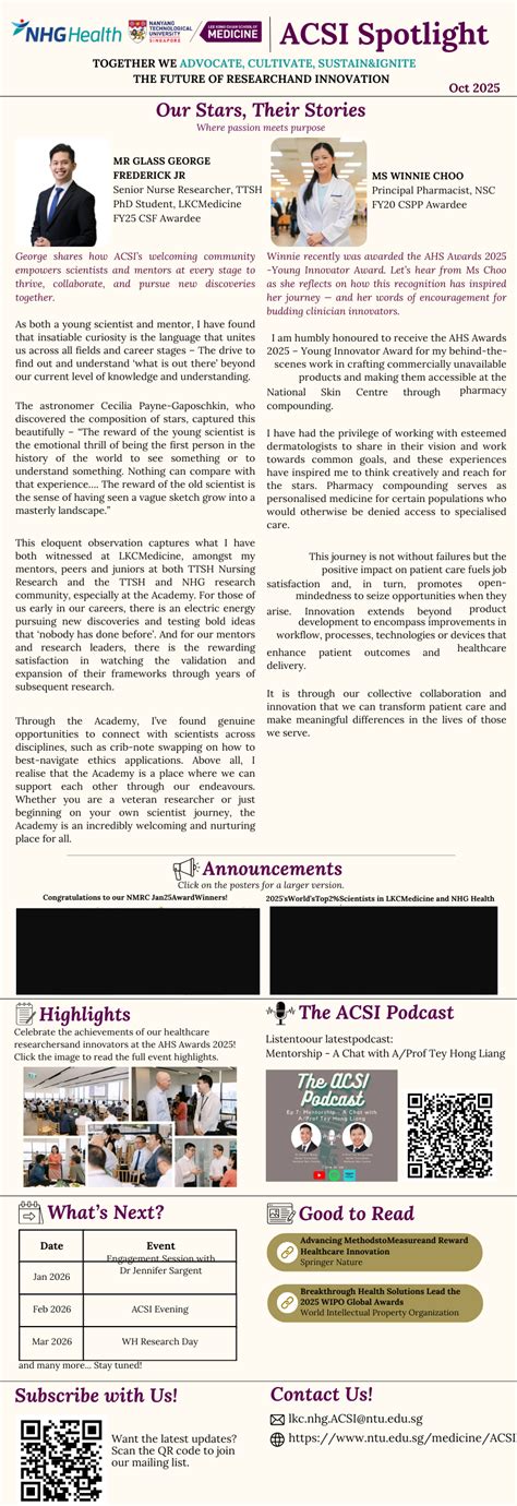 Acsi Spotlight Lee Kong Chian School Of Medicine Ntu Singapore