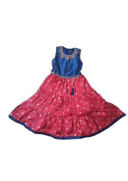 Buy Genius Trendz Girls Cotton Soft Net Wetern Dress Frok Pink And Blue