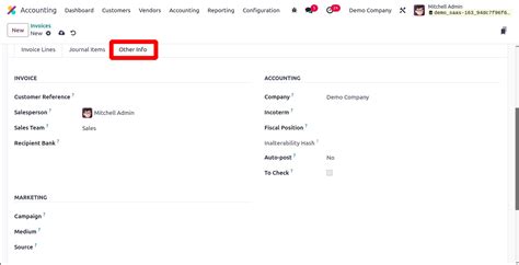 Customer Invoices In Odoo Accounting Odoo V Enterprise Edition Book