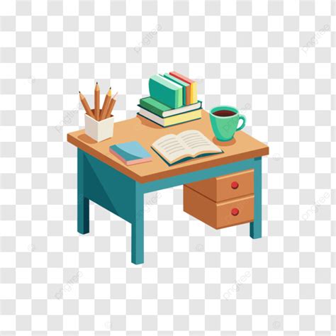 책 더미가 있는 교사 책상 펼쳐진 책과 커피 머그 벡터 책 더미가 있는 교사 책상 펼친 책 그리고 커피 한 잔 Png 일러스트 및 벡터 에 대한 무료 다운로드