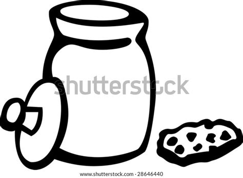 Open Cookie Jar Chocolate Chip Cookie Stock Illustration 28646440