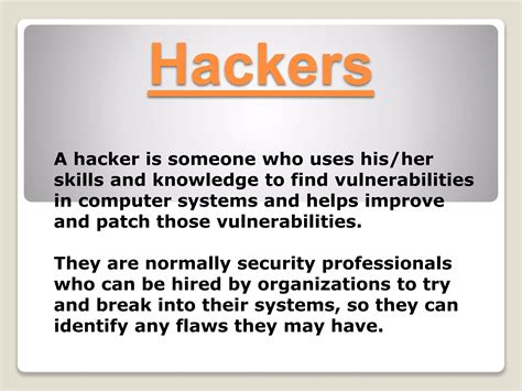 Ethical Hacking Hackers And Crackers Pptx