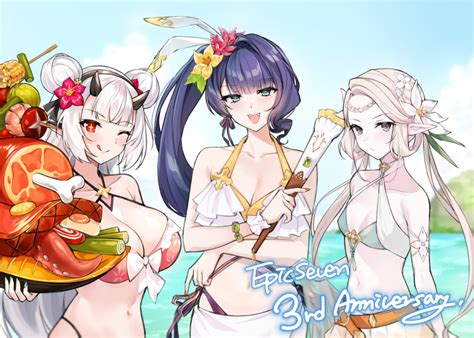 Qnishi Kyunishi Bellona Epic Seven Holiday Yufine Epic Seven Iseria Epic Seven