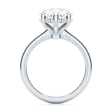 Platinum And Platinum Two Tone Pear Shaped Hidden Halo Engagement Ring