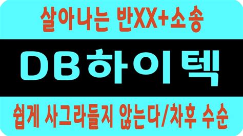 Db하이텍 주가살아나는 반xx소송쉽게 사그라들지 않는다 차후 수순 Db하이텍 Db하이텍 주가 Db하이텍 전망 Db