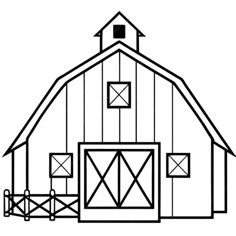 Barn Outline Coloring Book Page Line Art Drawing Premium Ai Generated