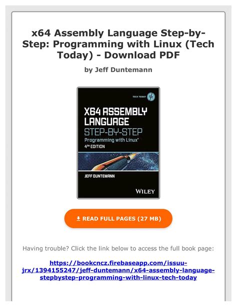 Pdf Download X64 Assembly Language Step By Step Programming With