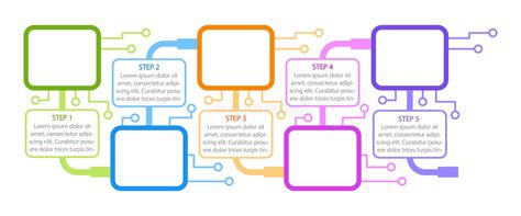colourful computer infographic chart design template stock illustration