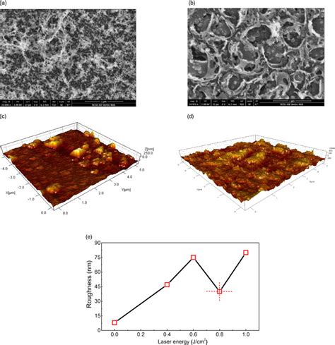 Color Online A B SEM And C D AFM Images Of Laser Irradiated