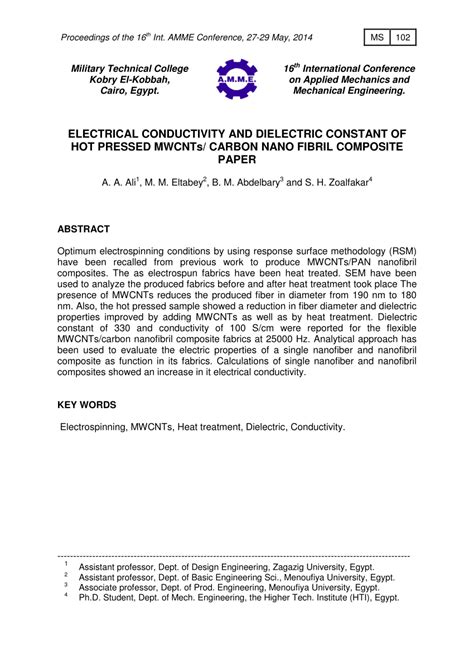 Pdf Electrical Conductivity And Dielectric Constant Of Hot Pressed