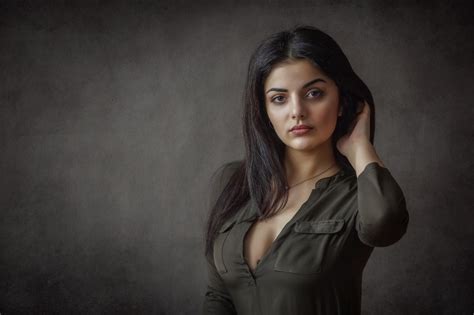 Wallpaper Dark Hair Women Model Portrait 2560x1707