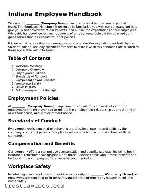 Free Indiana Employee Handbook Pdf Form