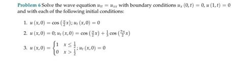 Solved Problem Solve The Wave Equation Utt Uxx With Chegg