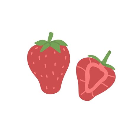 Composição De Morangos Frutas Inteiras E Sua Metade Cortada Bagas