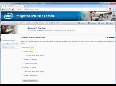 Demo Tắt Mở máy chủ qua mạng với Intel Integrated BMC Web Console Thanhdiep YouTube