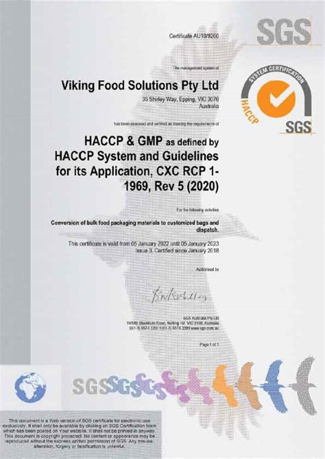 Haccp Certification Viking Food Solutions