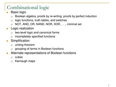 Ppt Chapter 2 Combinational Logic Powerpoint Presentation Free