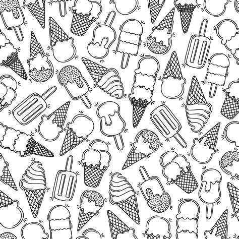Premium Vector Summer Doodle Seamless Pattern With Ice Creams