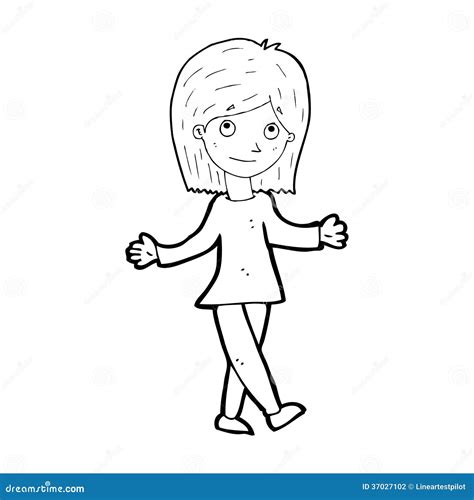 Cartoon Woman With No Worries Stock Photography Image 37027102