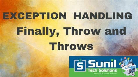 Java Finally Throw And Throws Key Word In Exception Handling Youtube