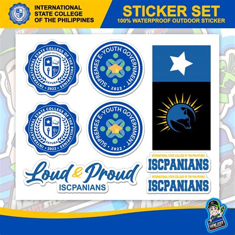 International State College Of The Philippines Iscp Sticker Logo Set