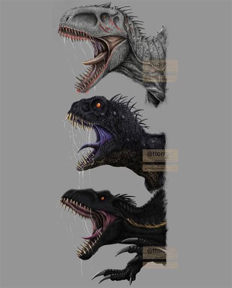 Indominus Rex Vs Indoraptor Vs Scorpius Rex All Jurassic World Hybrids