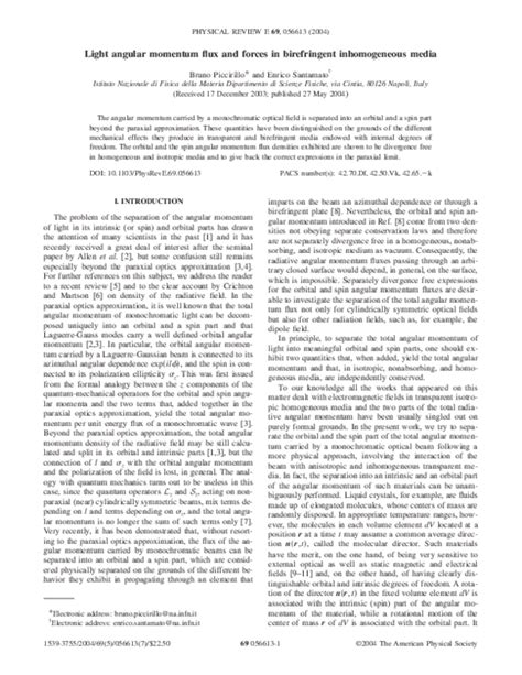 Pdf Light Angular Momentum Flux And Forces In Birefringent Inhomogeneous Media