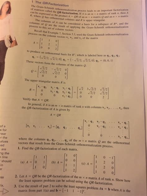 Solved 1 The Qr Factorization The Gram Schmidt