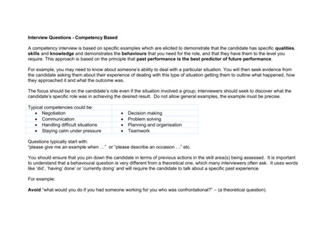 Competency Based Interviewing