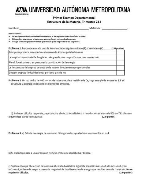 Estructura De La Materia Quimica Pdf Electrón Ligero