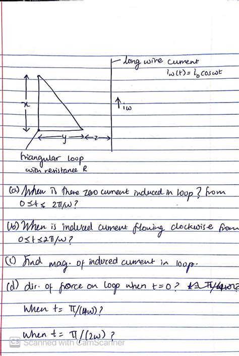 Solved Line Cument W T I Cosut Tyt Triangular Loop With Chegg