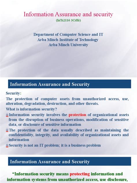 Ch1 Introduction To Information Security And Esa Pdf Information