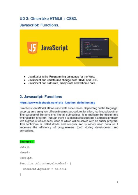 Lmar Ud4 Javascript 3 Function Definition And Examples Studocu