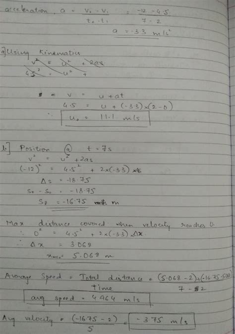 An Object Moves With Constant Acceleration At T 2 50 S The Position