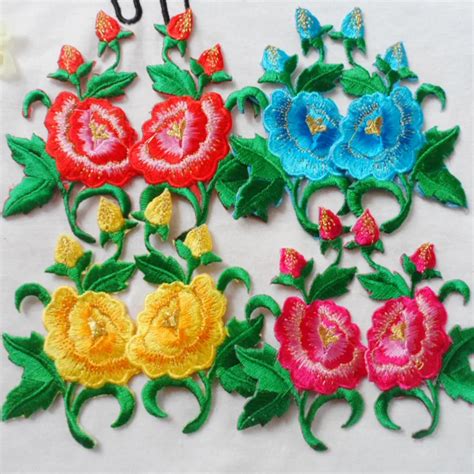 Small Flower Embroidered Patches Vintage Parches Iron On Flowers Patch