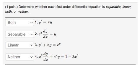 Solved Point Determine Whether Each First Order Chegg