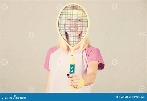 Woman Hold Tennis Racket In Hand Tennis Club Concept Tennis Sport And