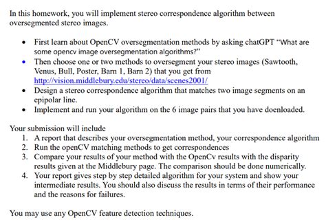 Solved In This Homework You Will Implement Stereo