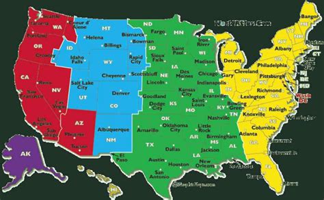 Time Zone Map Usa Printable