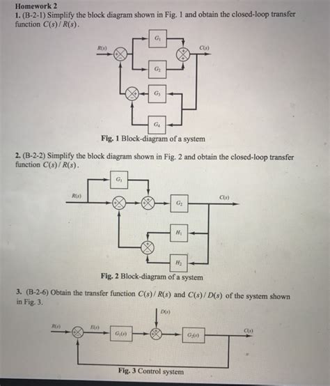 Solved Homework 2 1 B 2 1 Simplify The Block Diagram
