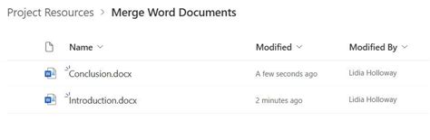 how to merge word documents in power automate