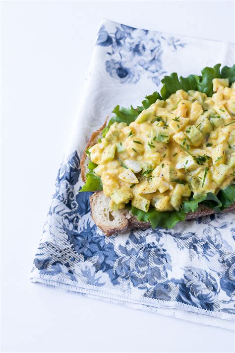 Curry Egg Salad No Mayo Mediterranean Diet The Domestic Dietitian